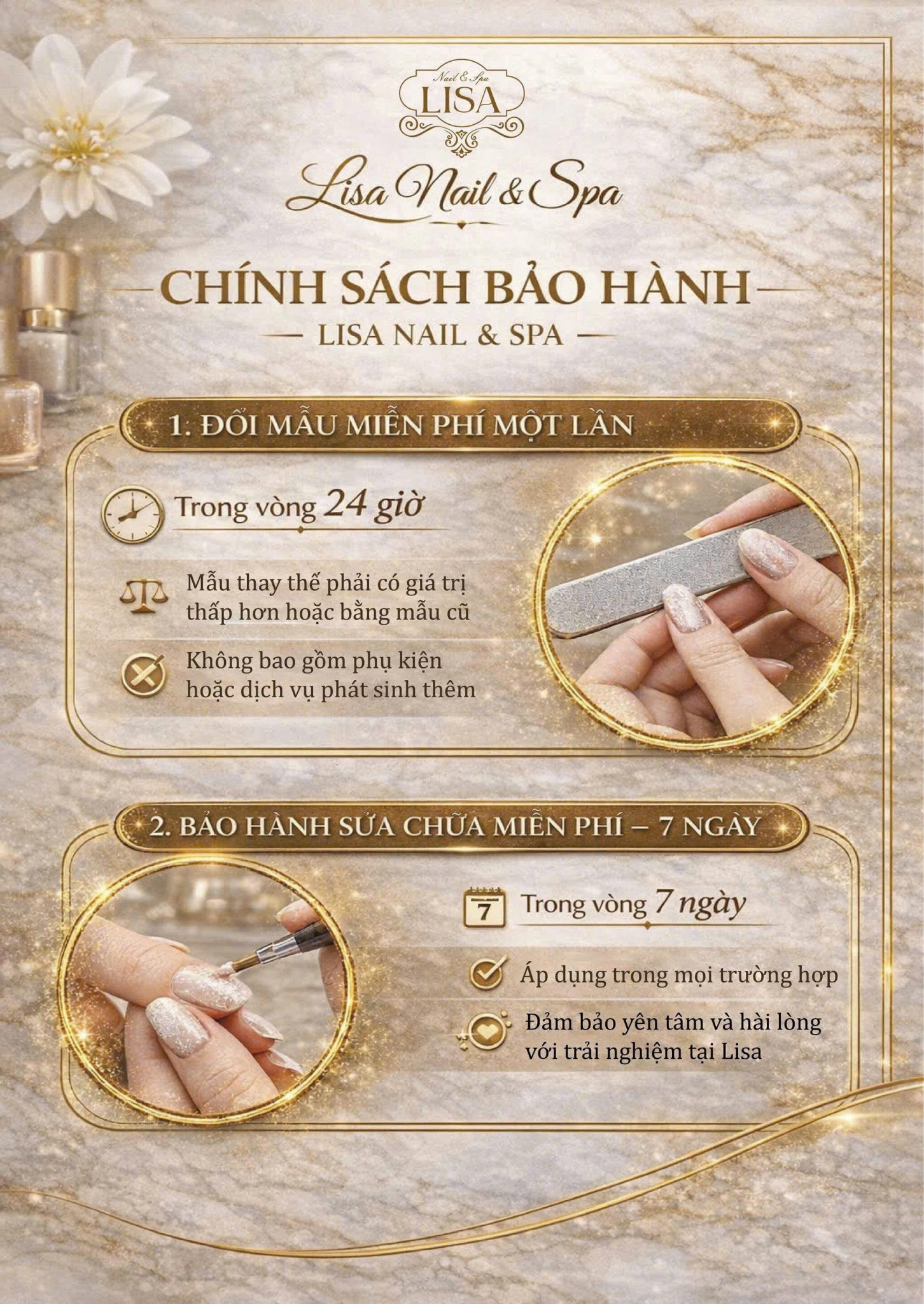 Bảng Giá Dịch Vụ Làm Nail, Gội Đầu, Massage, Triệt Lông Tại Lisa Spa